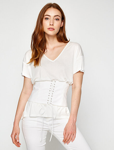 Koton Kadın Kuş Gözü Detaylı Korse