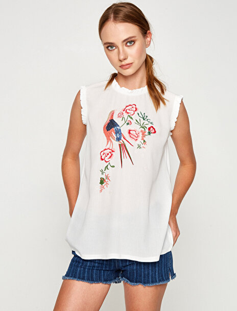 Koton Kadın İşlemeli Bluz