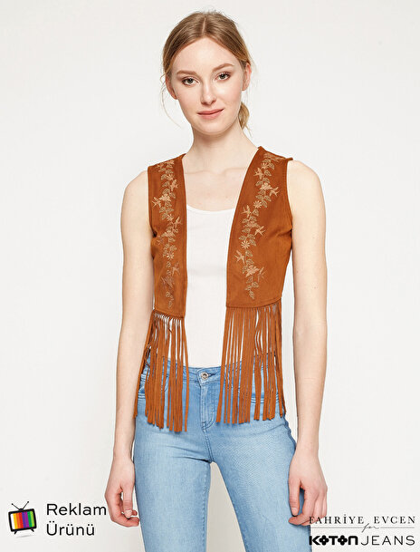 Koton Kadın Fahriye Evcen For Koton Jeans Yelek