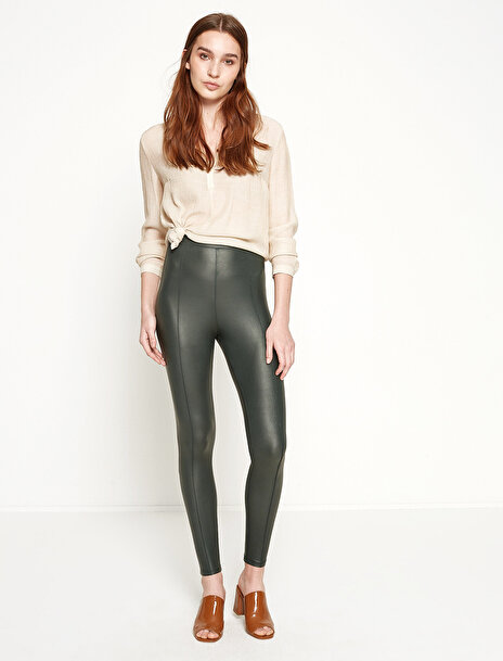 Koton Kadın Deri Görünümlü Tayt