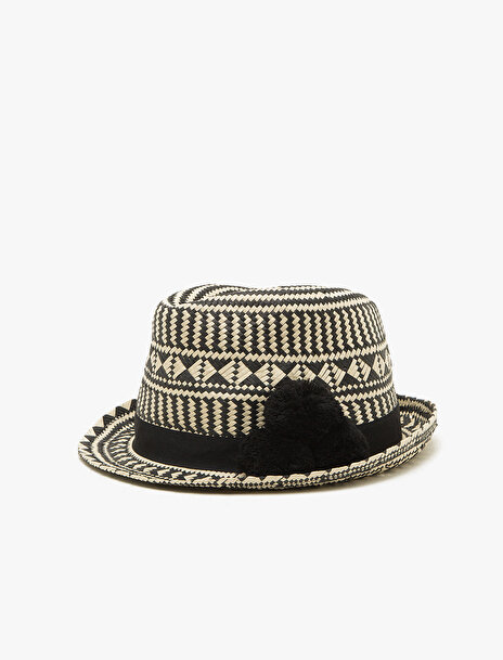 Koton Kadın Desenli Hasır Şapka