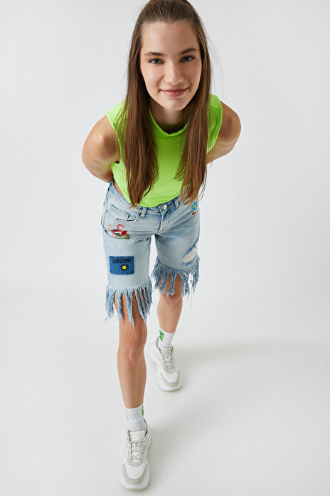 Koton Kadın Payetli Jean Şort