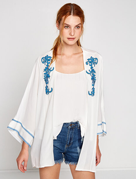 Koton Kadın İşlemeli Kimono Koton Kadın İşlemeli Kimono