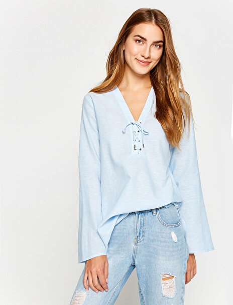 Koton Kadın Kuş Gözü Detaylı Bluz