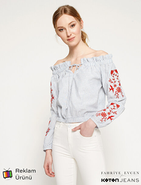 Koton Kadın Fahriye Evcen For Koton Jeans Bluz