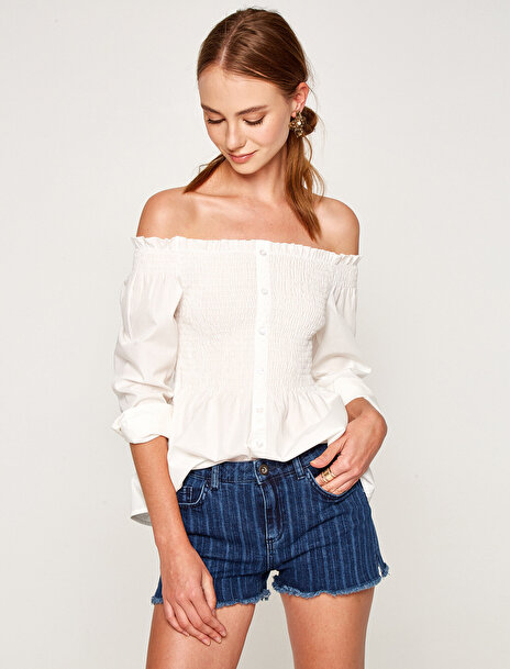 Koton Ole Genç Kız Omzu Açık Bluz
