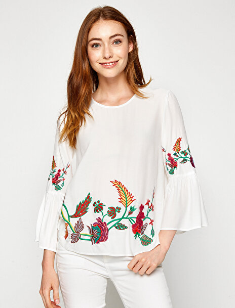 Koton Kadın Nakışlı Bluz
