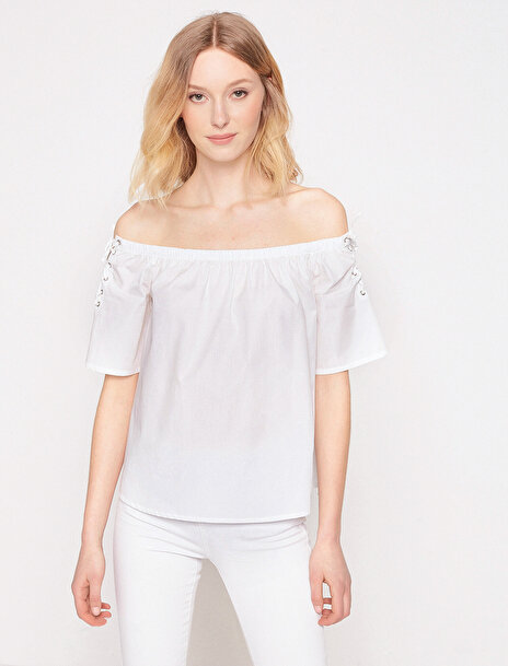 Koton Kadın Omuzları Bağlamalı Bluz Koton Kadın Omuzları Bağlamalı Bluz