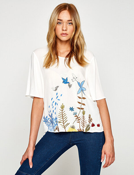 Koton Kadın İşlemeli Bluz