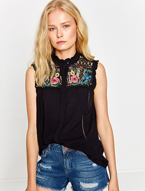 Koton Kadın İşlemeli Gömlek