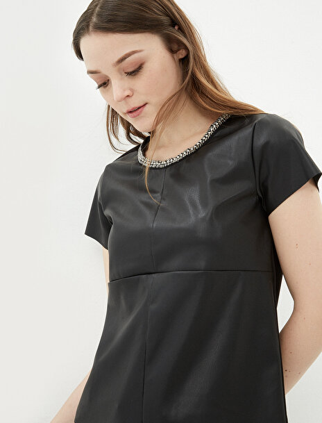 Koton Kadın Deri Görünümlü Bluz