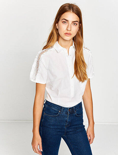 Koton Kadın Dantel Detaylı Gömlek