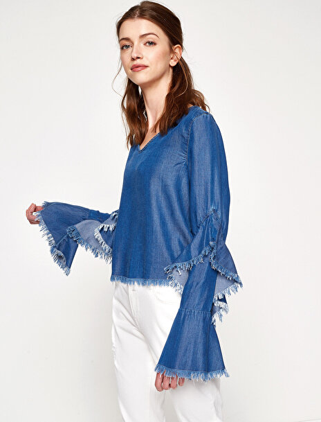 Koton Ole Genç Kız Kolları Volanlı Bluz