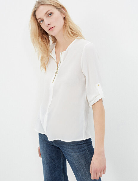 Koton Kadın Fermuar Detaylı Bluz