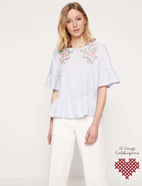 Koton Kadın Nakışlı Bluz