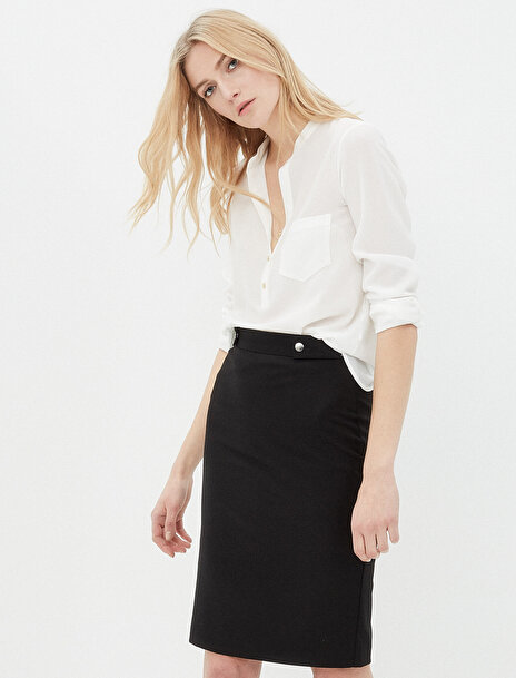 Koton Kadın Düğme Detaylı Klasik Etek