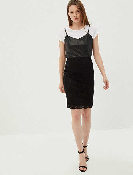 Koton Kadın Dantel Detaylı Etek