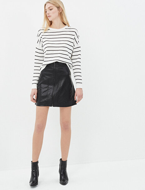 Koton Kadın Deri Görünümlü Etek