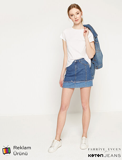 Koton Kadın Fahriye Evcen For Koton Jeans Etek Koton Kadın Fahriye Evcen For Koton Jeans Etek