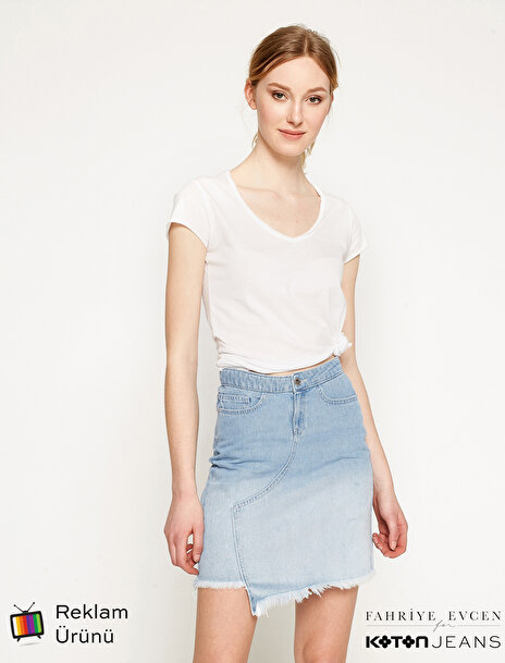 Koton Kadın Fahriye Evcen For Koton Jeans Etek Koton Kadın Fahriye Evcen For Koton Jeans Etek