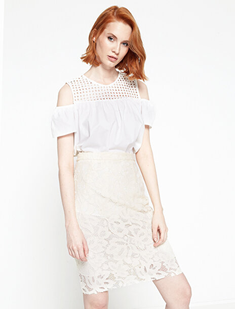 Koton Kadın Dantel Detaylı Etek