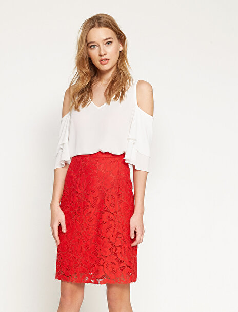 Koton Kadın Dantel Detaylı Etek
