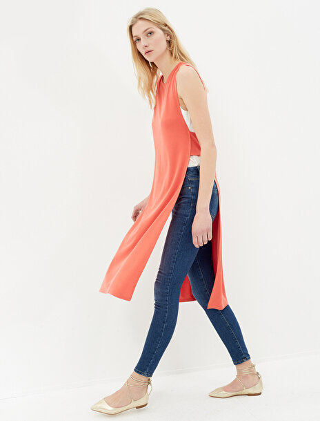 Koton Kadın Yırtmaç Detaylı Tunik