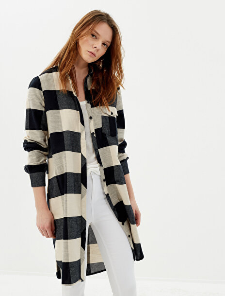 Koton Kadın Kareli Tunik Koton Kadın Kareli Tunik