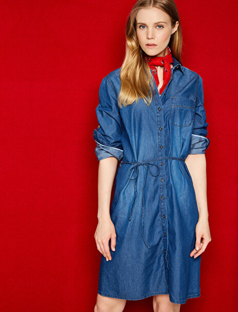 Koton Kadın Klasik Yaka Elbise