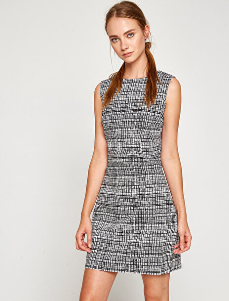 Koton Kadın Kareli Elbise