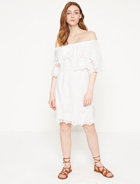 Koton Kadın Omuz Detaylı Elbise