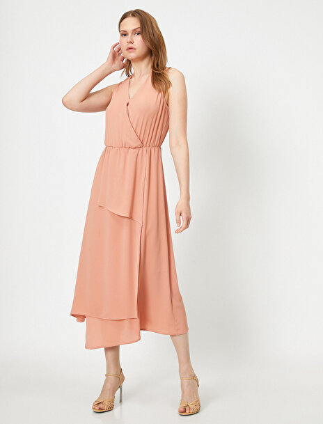 Koton Kadın V Yaka Kolsuz Rahat Kesim Midi Elbise Koton Kadın V Yaka Kolsuz Rahat Kesim Midi Elbise