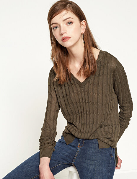 Koton Kadın Örgülü Triko Kazak