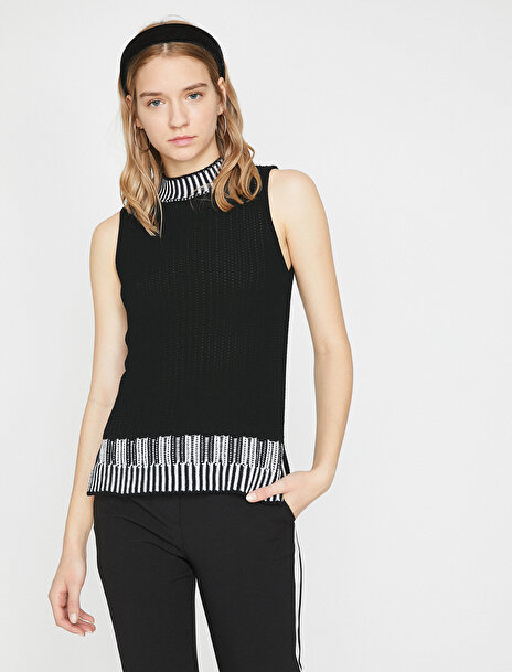 Koton Kadın Yaka Detaylı Triko Kazak