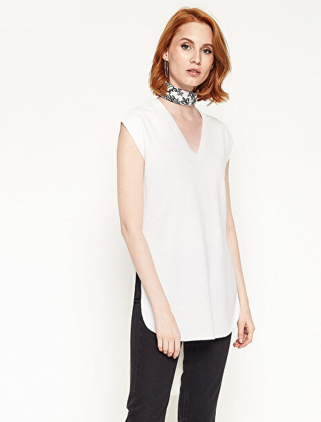 Koton Kadın Yırtmaç Detaylı Tunik