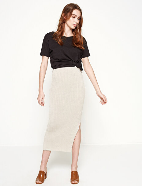 Koton Kadın Yırtmaç Detaylı Etek