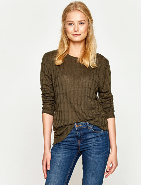 Koton Kadın Örgülü Triko Kazak