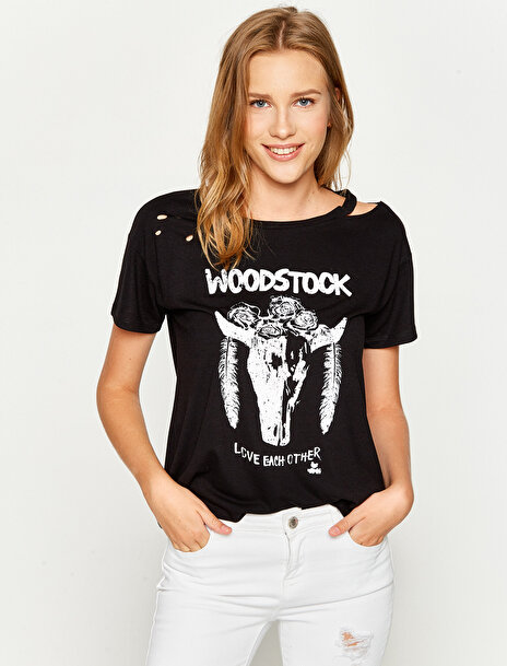 Koton Kadın Müzik Lisanslı Baskılı T-Shirt Koton Kadın Müzik Lisanslı Baskılı T-Shirt