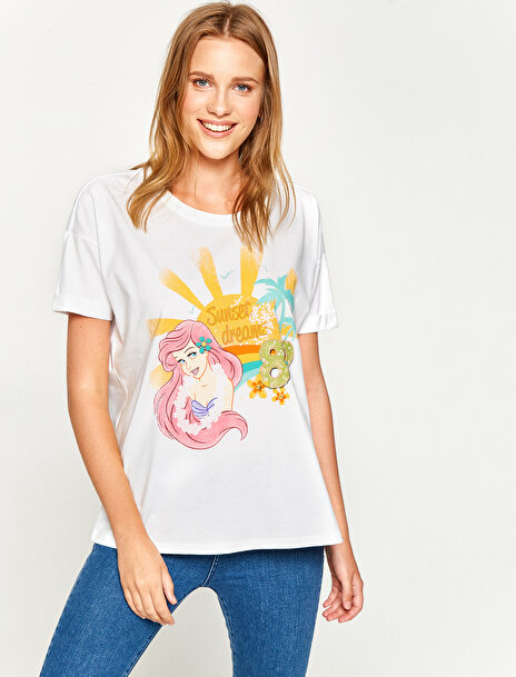 Koton Kadın The Little Mermaid Baskılı T-Shirt Koton Kadın The Little Mermaid Baskılı T-Shirt