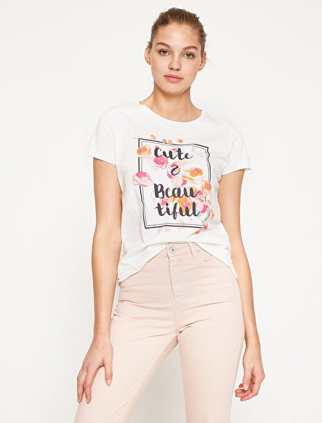 Koton Kadın Yazılı Baskılı T-Shirt