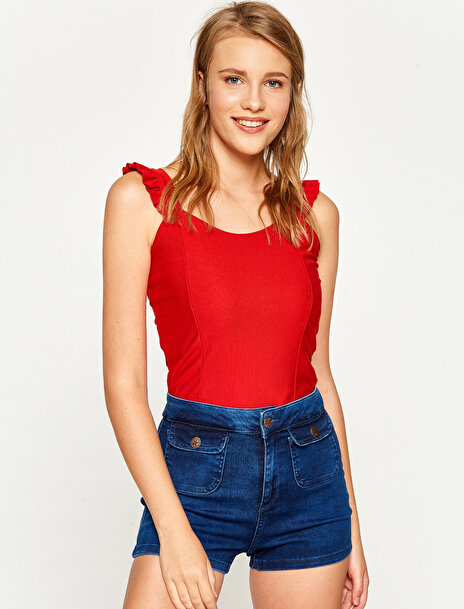 Koton Kadın Fırfır Detaylı Atlet