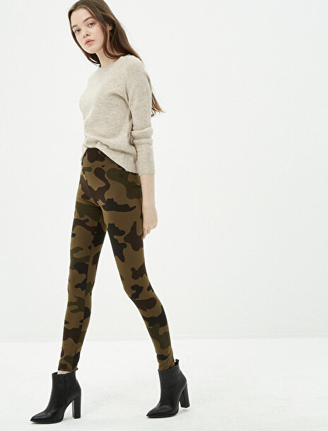 Koton Kadın Kamuflaj Dsenli Tayt