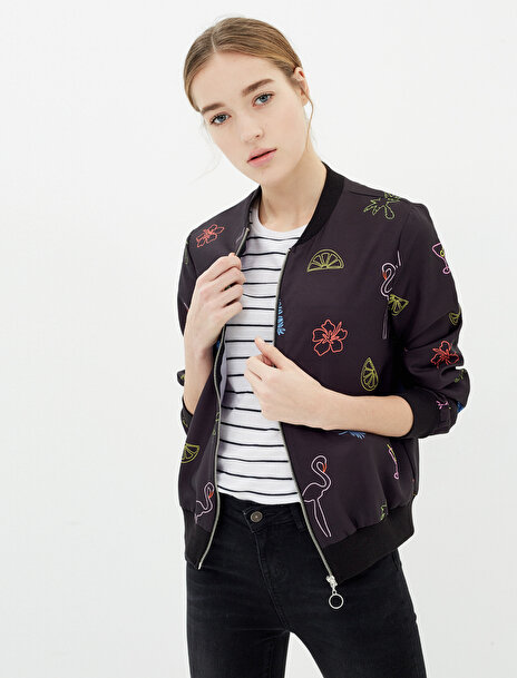 Koton Kadın Baskılı Bomber Ceket
