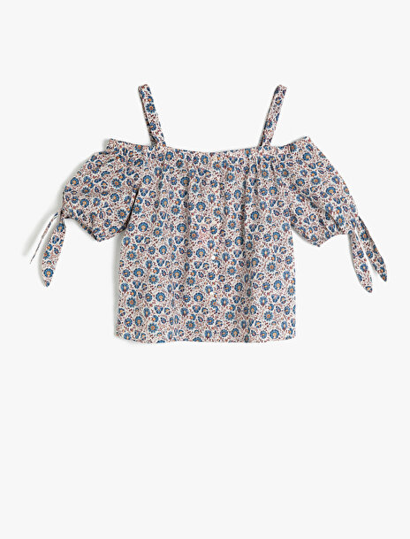 Koton Kadın Omuz Detaylı Kısa Kollu Crop Top