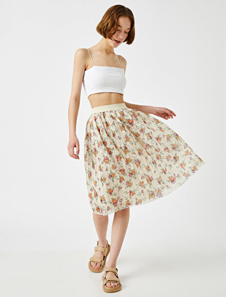 Koton Kadın Çiçekli Etek Pileli
