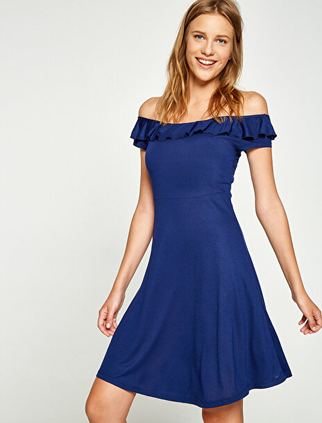 Koton Kadın Fırfır Detaylı Elbise