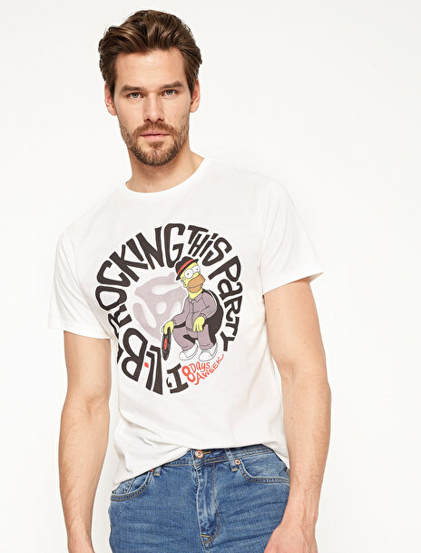Koton Erkek Simpson Baskılı T-Shirt