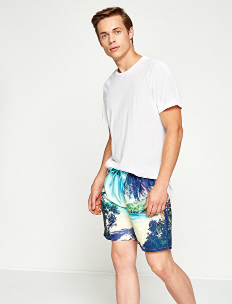 Koton Erkek Desenli Deniz Şortu