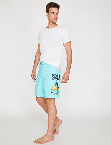 Koton Erkek Desenli Deniz Şortu