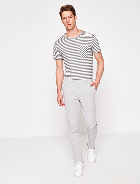 Koton Erkek Normal Bel Çizgili Pantolon